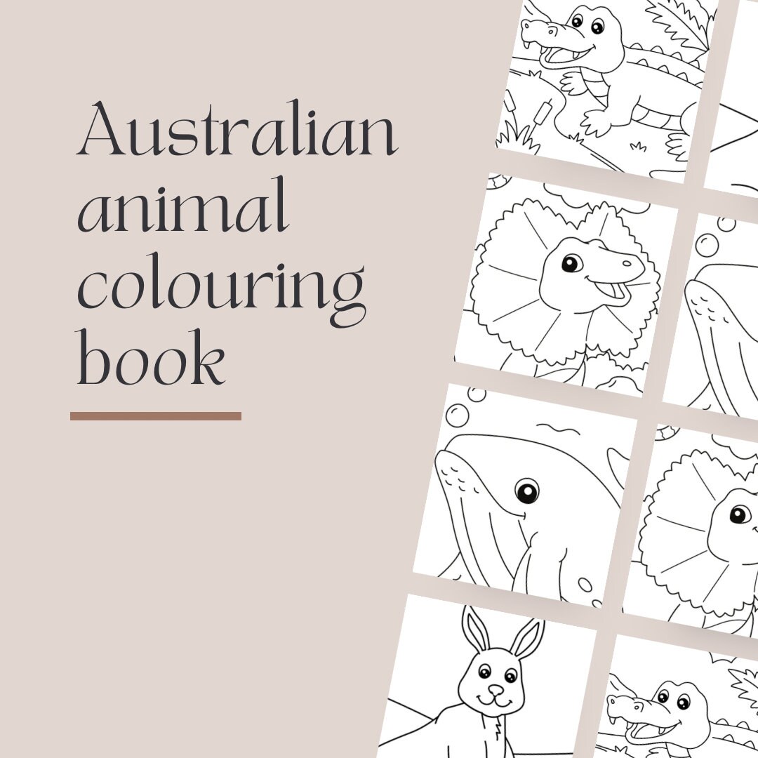 Australian Animals Colouring Book - Etsy