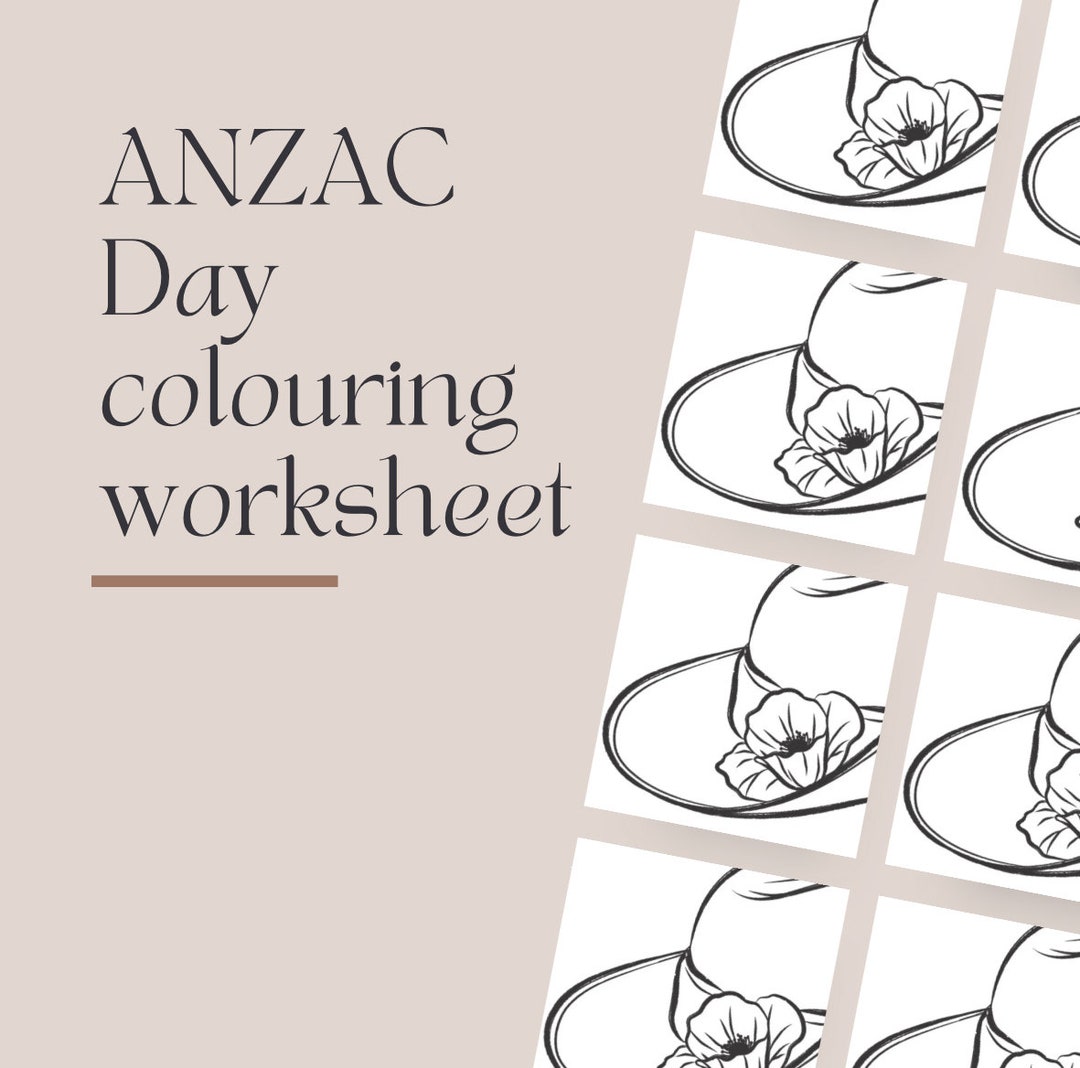 ANZAC Day Colouring Worksheet - Etsy