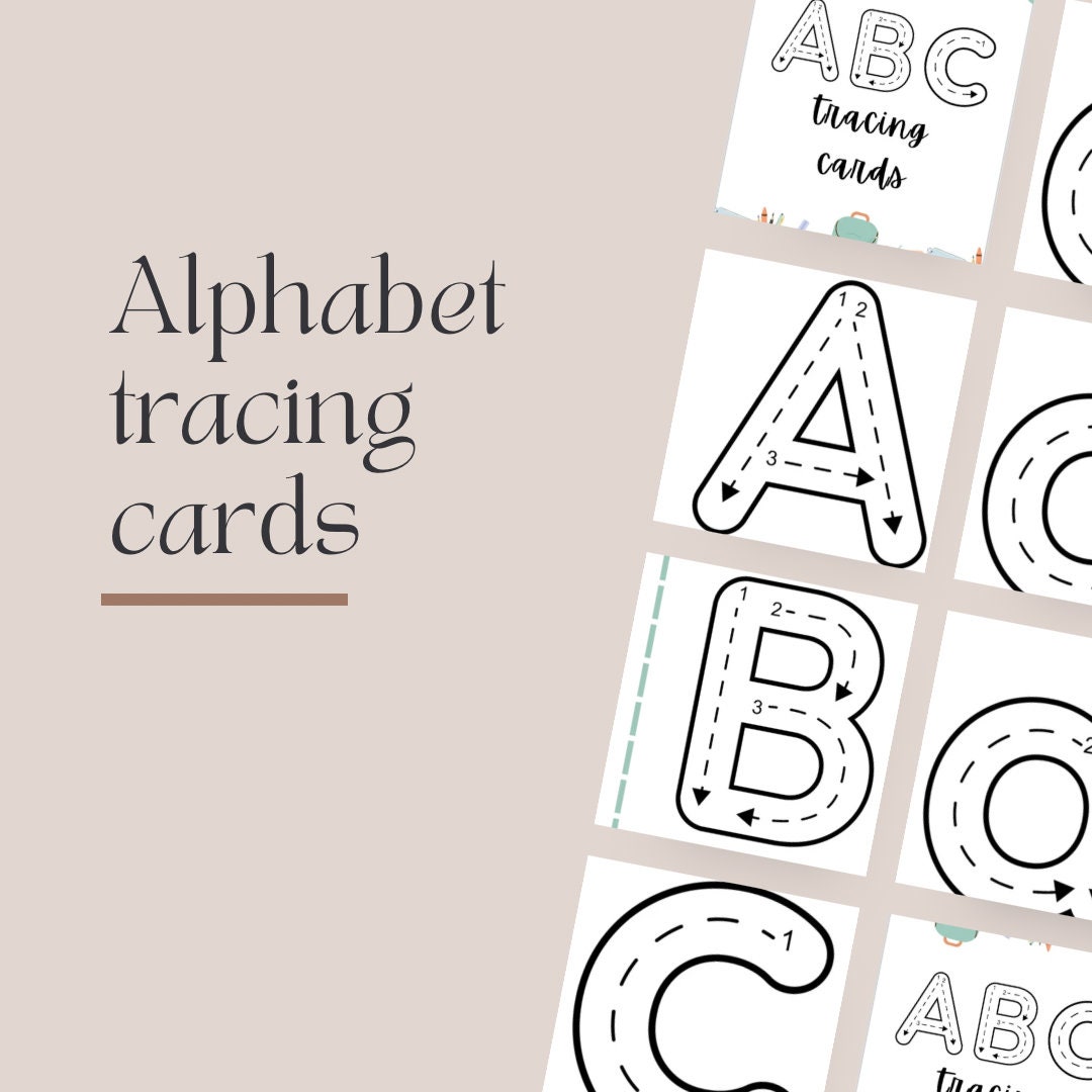 Alphabet Tracing Card - Etsy