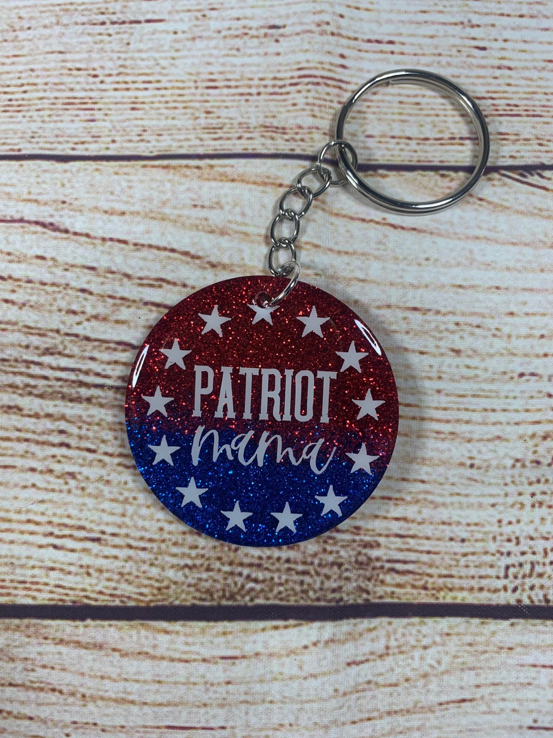 Patriotic 2 Inch Keychain, Patriotic Keychain, Red/white/blue Round ...