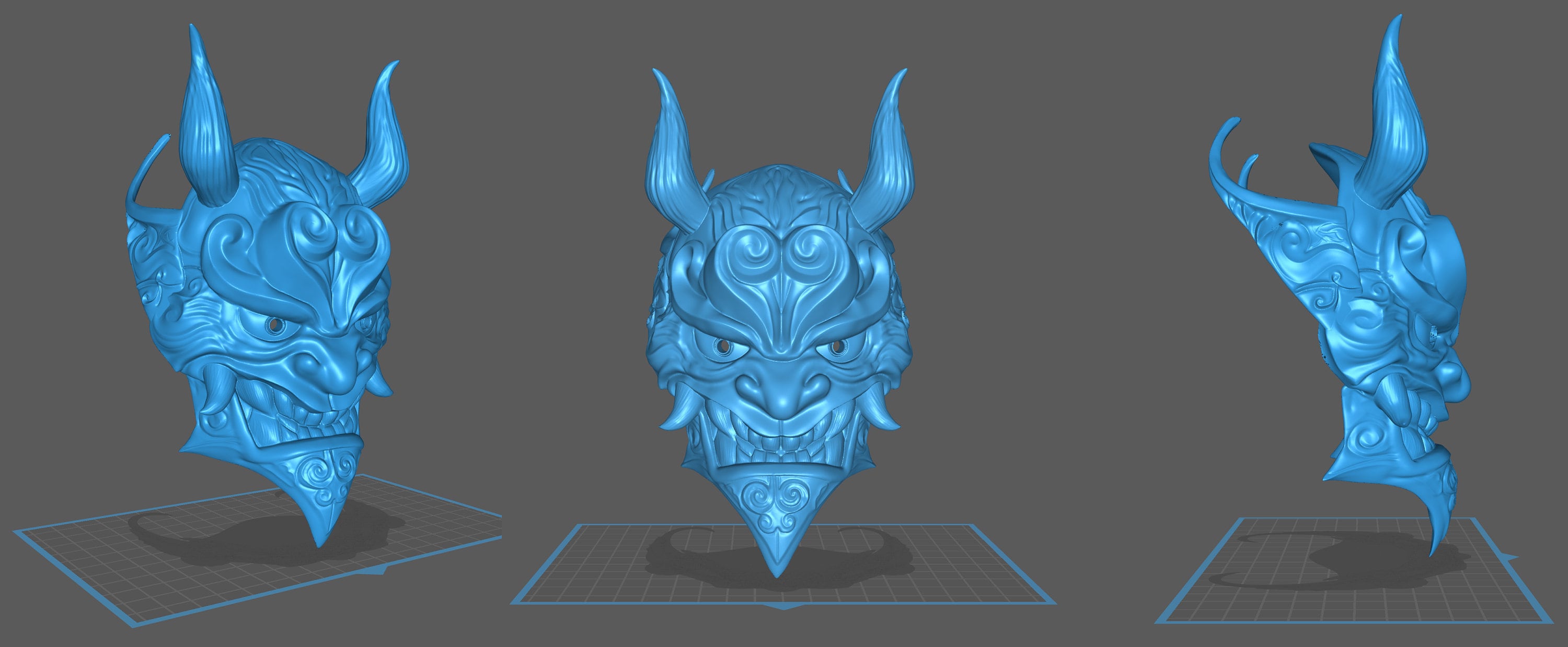 Chinese stijl Japanse Oni Mask 3D Model STL voor 3D Print | Etsy