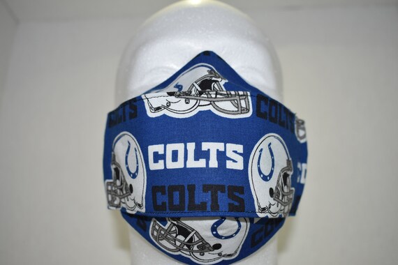 Colts 3D Face Mask 100% Cotton Fabric | Etsy