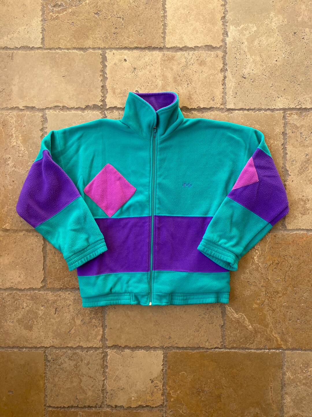 Vintage 1990s Colorblock Zip up Jacket by FS - Etsy