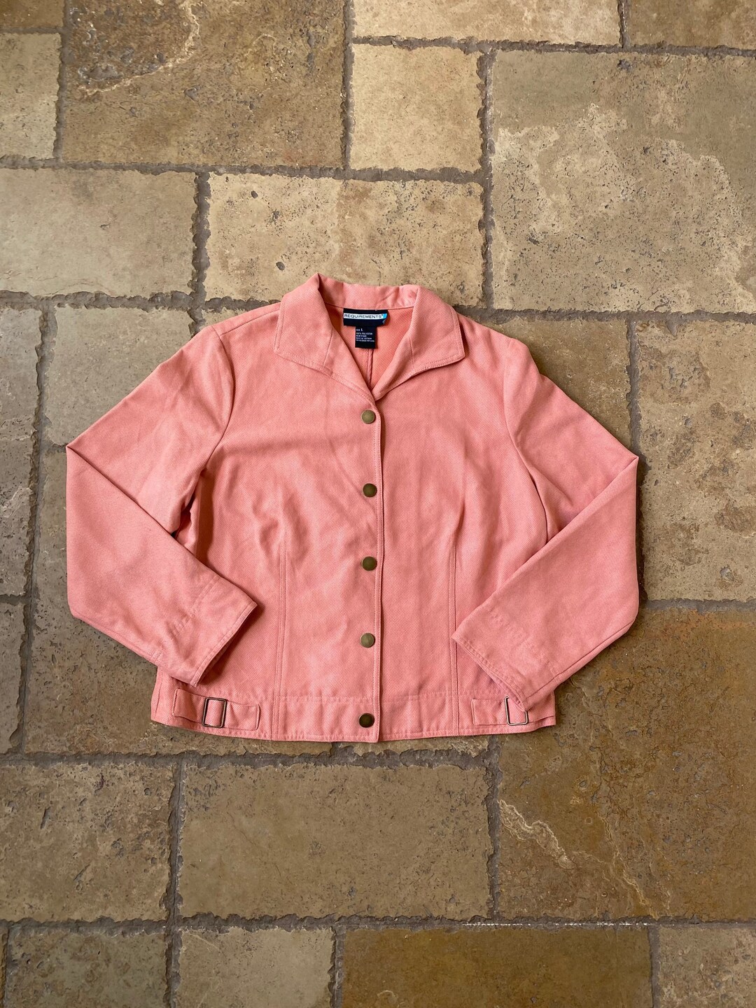 Y2K Pink Button up Jacket by Requirements - Etsy