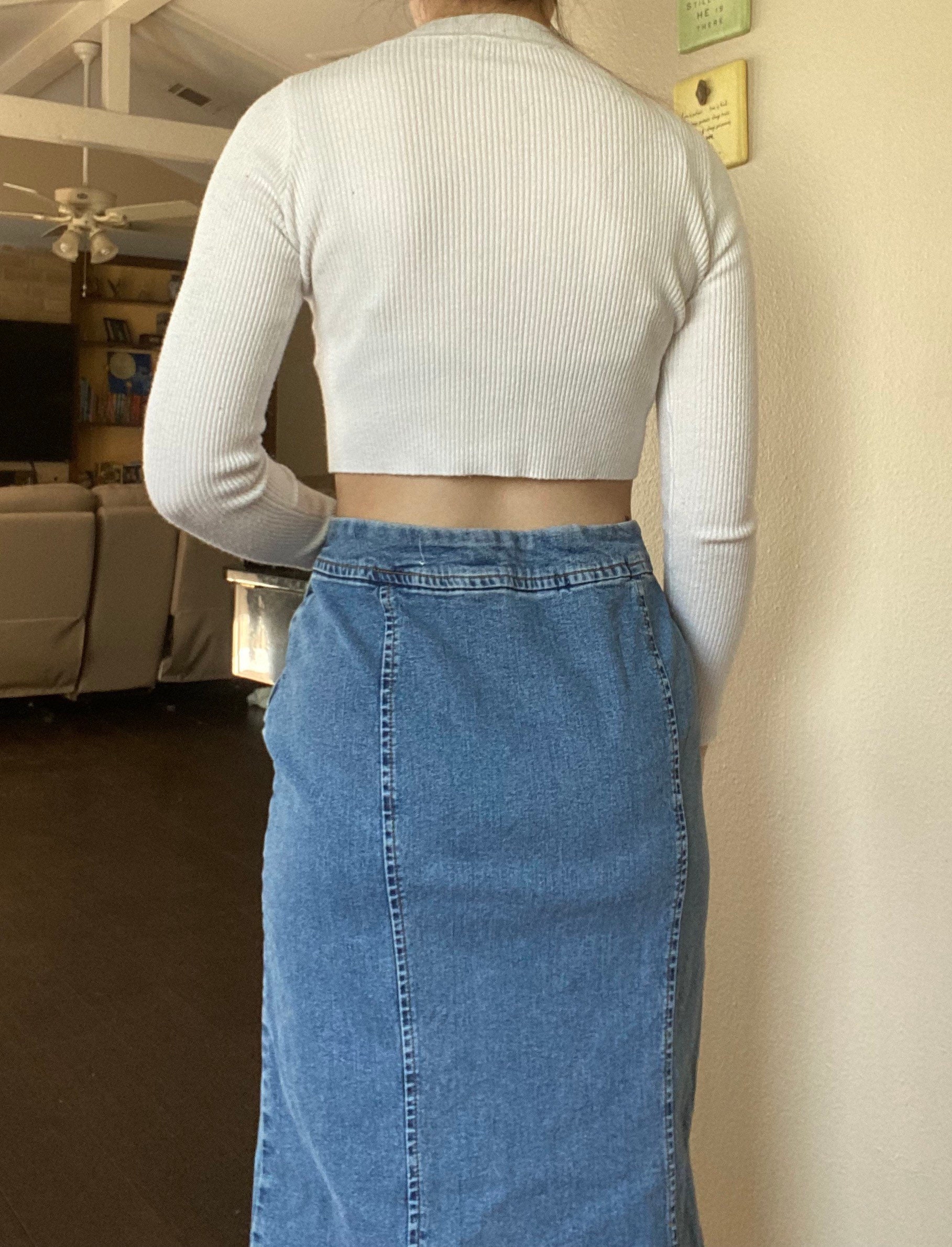Y2K Denim Maxi Skirt by R4R Rave Jeans 31/32W - Etsy