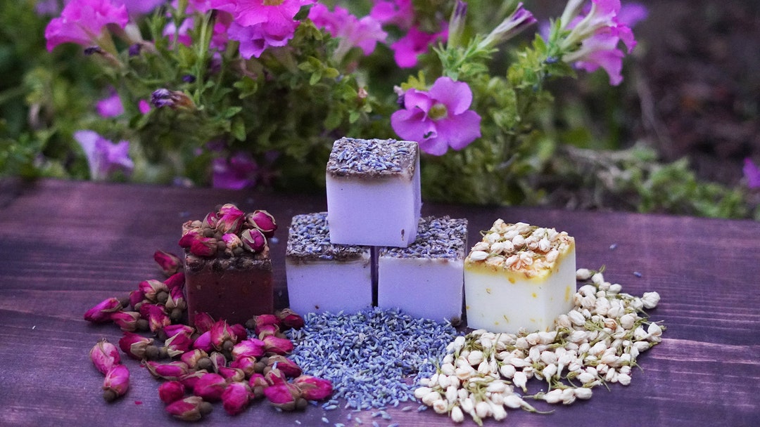 Handmade Soap Bar Lavender, Rose and Jasmine Soaps pack of 2 - Etsy