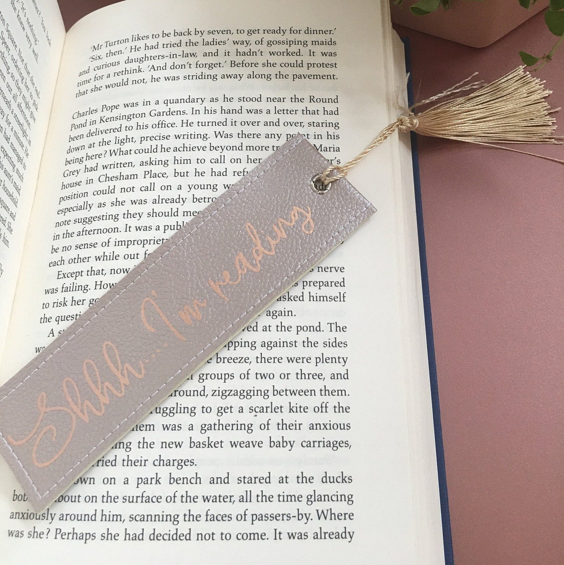 Metallic Faux Leather Bookmark Custom Bookmark Reader Gift - Etsy UK