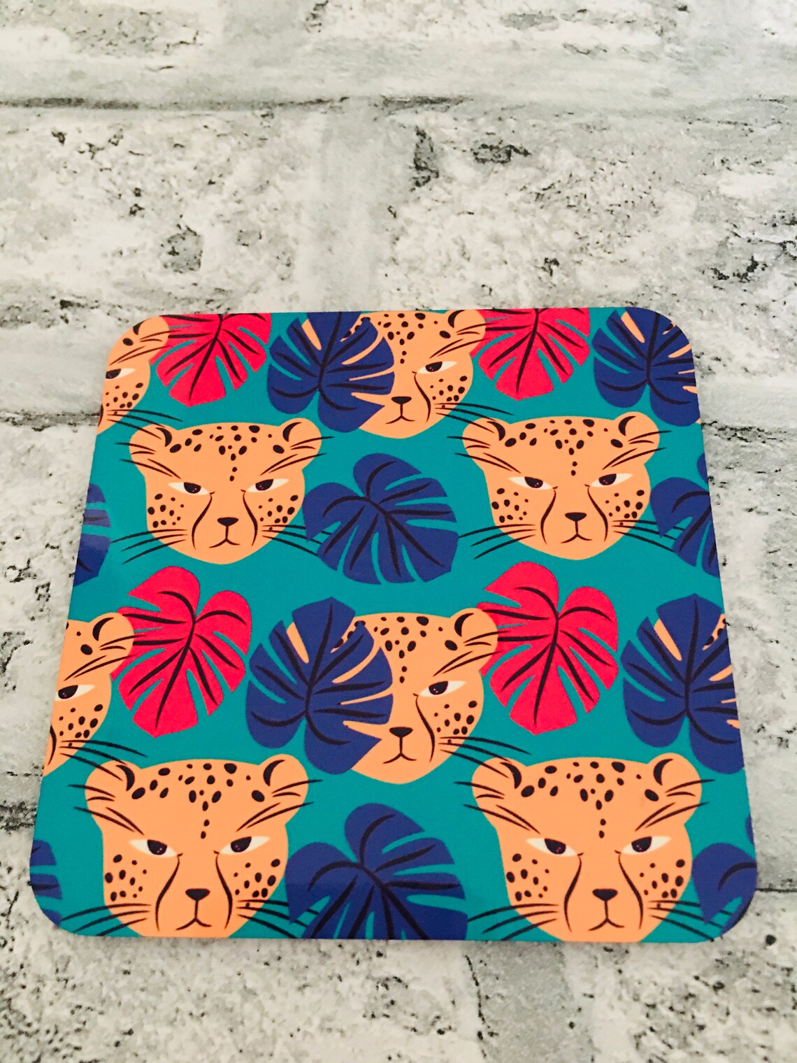 Modern Leopard Print Coasters Set of 4 Coasters Bright Print - Etsy