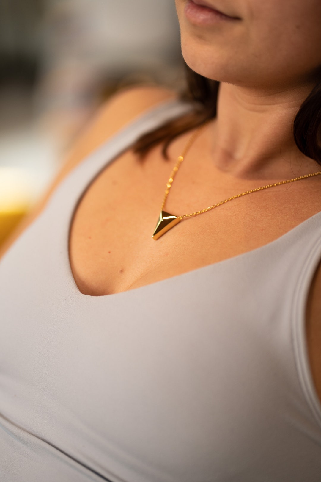 Pyramid Ash Necklace, Modern Cremation Necklace, Remembrance Jewelry ...