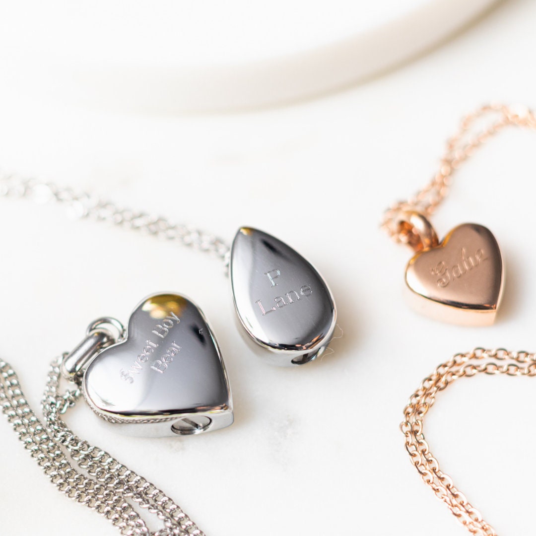 Cremation Urn Necklace Teardrop Memorial Necklace Cremation | Etsy