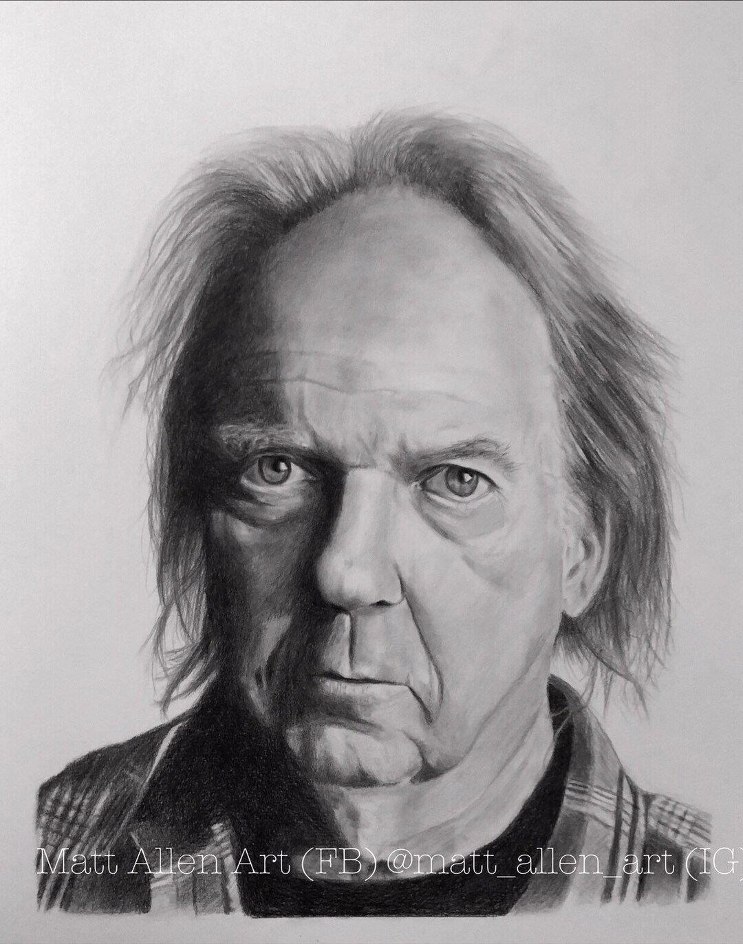 Neil Young Pencil Drawing (signed Print) - Etsy