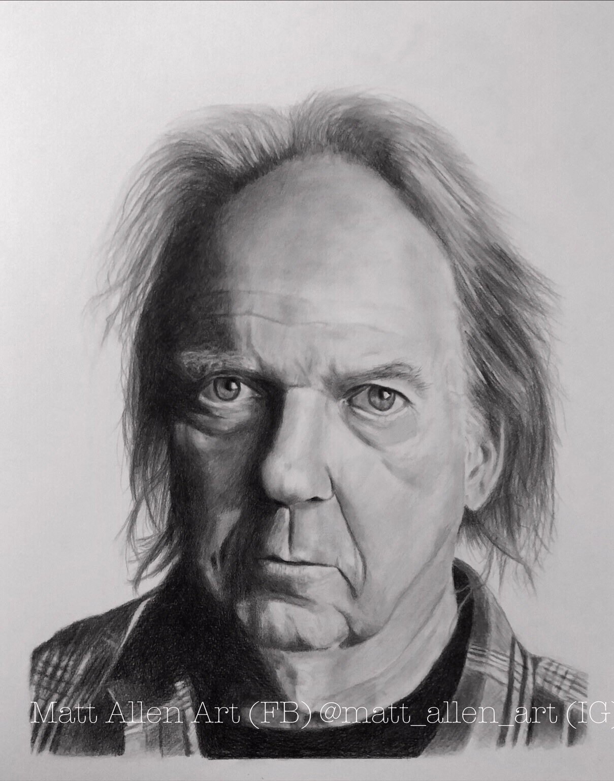 Neil Young Pencil Drawing (signed Print) - Etsy