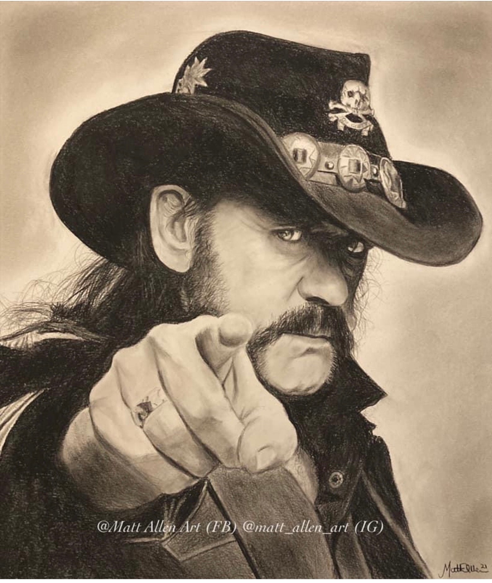 Lemmy Kilmister Charcoal Pencil Drawing (signed Print) - Etsy