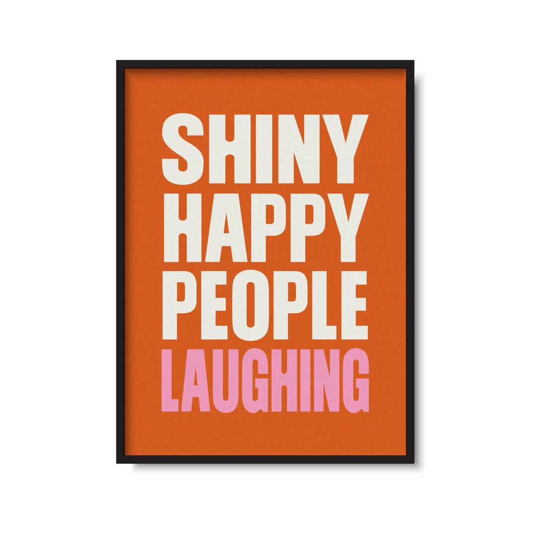 Shiny Happy People Laughing Print Music Print Colourful Wall Art Lyric ...