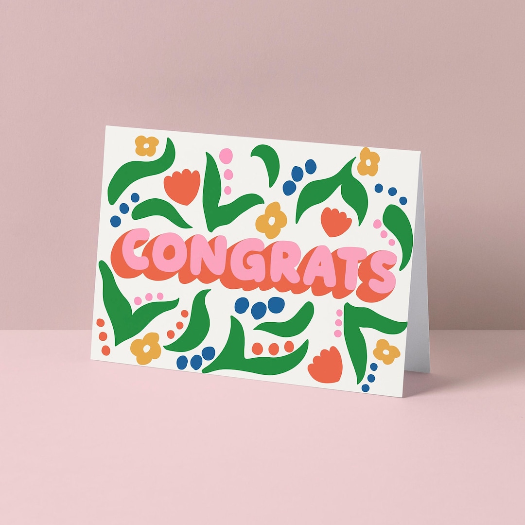 Congrats Floral Card Congratulations Card New Baby New - Etsy