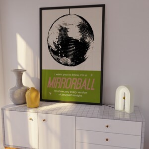 Mirrorball Inspired Print Wall Art Multiple Colours Available Unframed ...