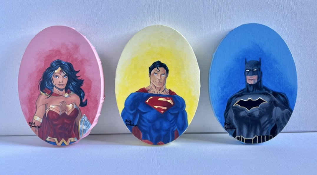 DC Batman Superman and Wonder Woman Hand Painted Set - Etsy