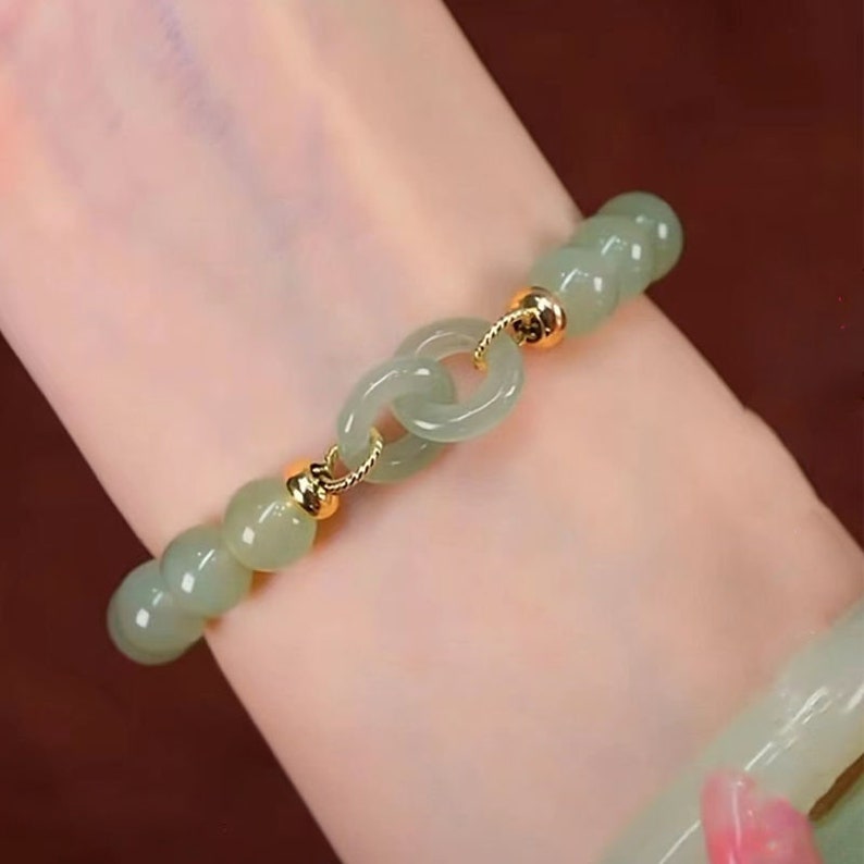 Hetian Jade Beaded Bracelets for Women Dainty Bracelet With - Etsy