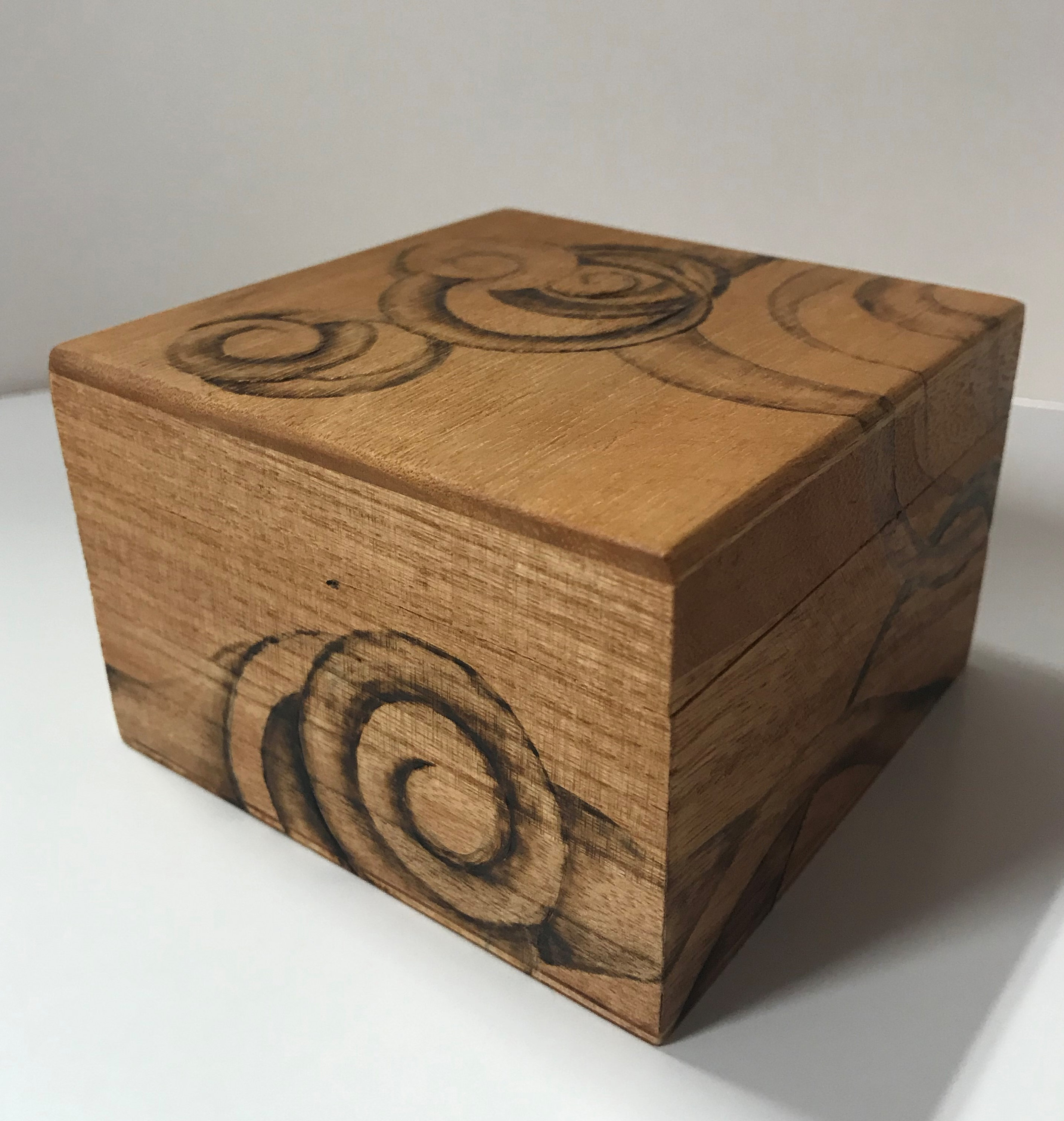 Square Wood Burnt Box - Etsy