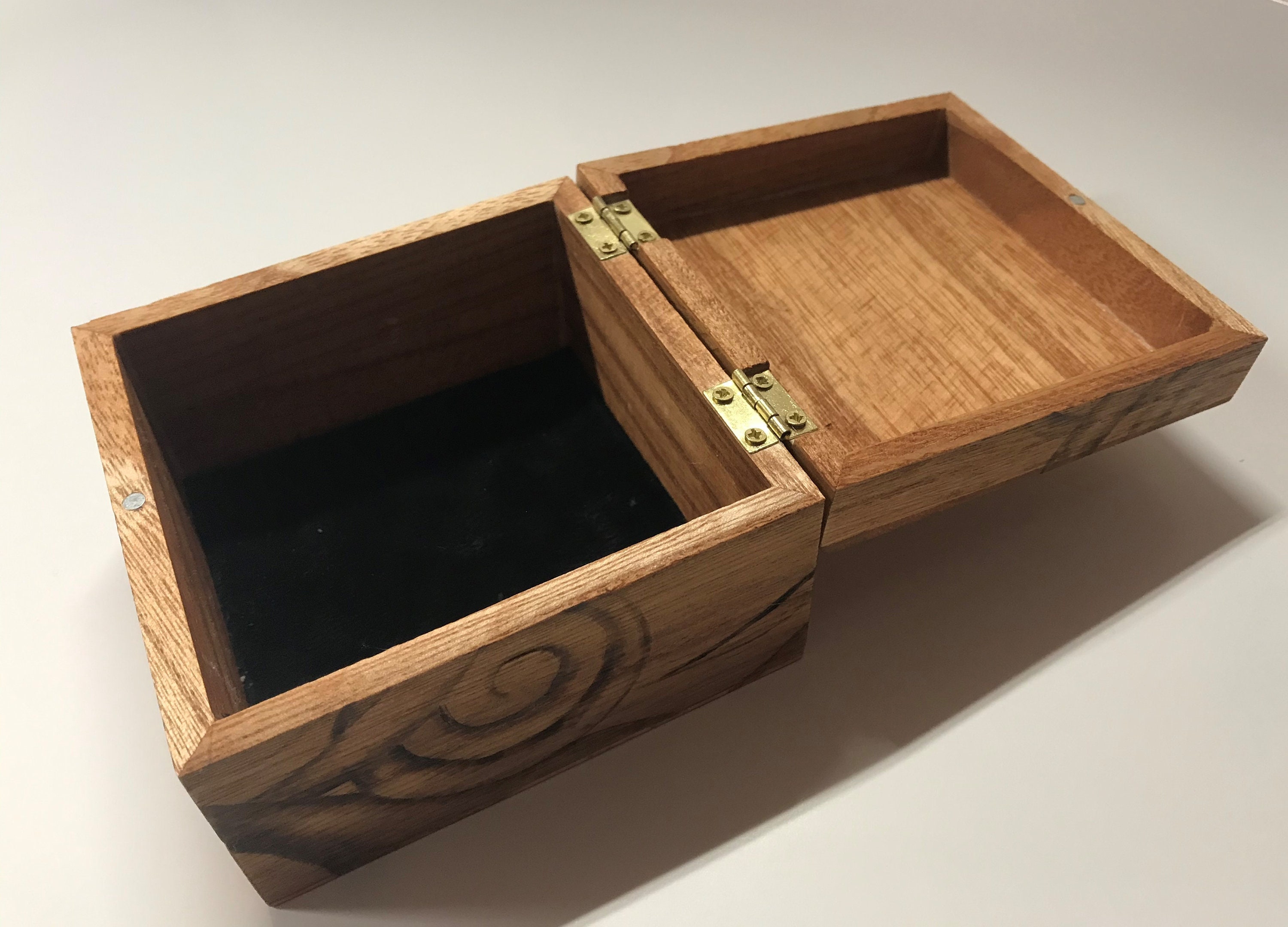 Square Wood Burnt Box - Etsy