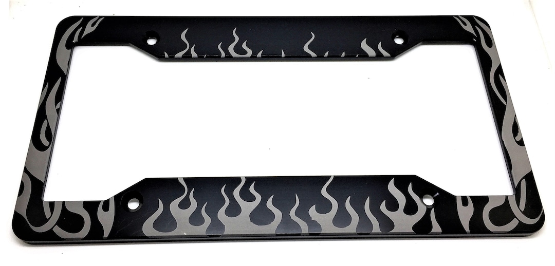 Flames Billet Aluminum License Plate Frame - Etsy