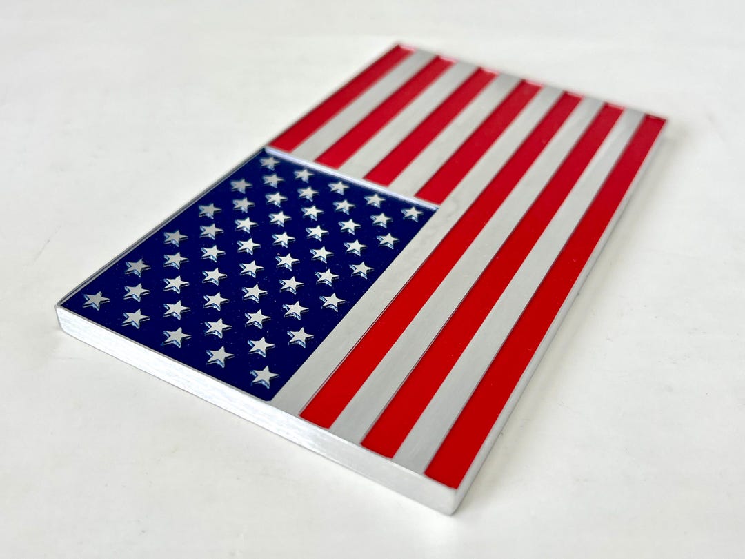 Billet Aluminum Color American Flag Emblem - Etsy