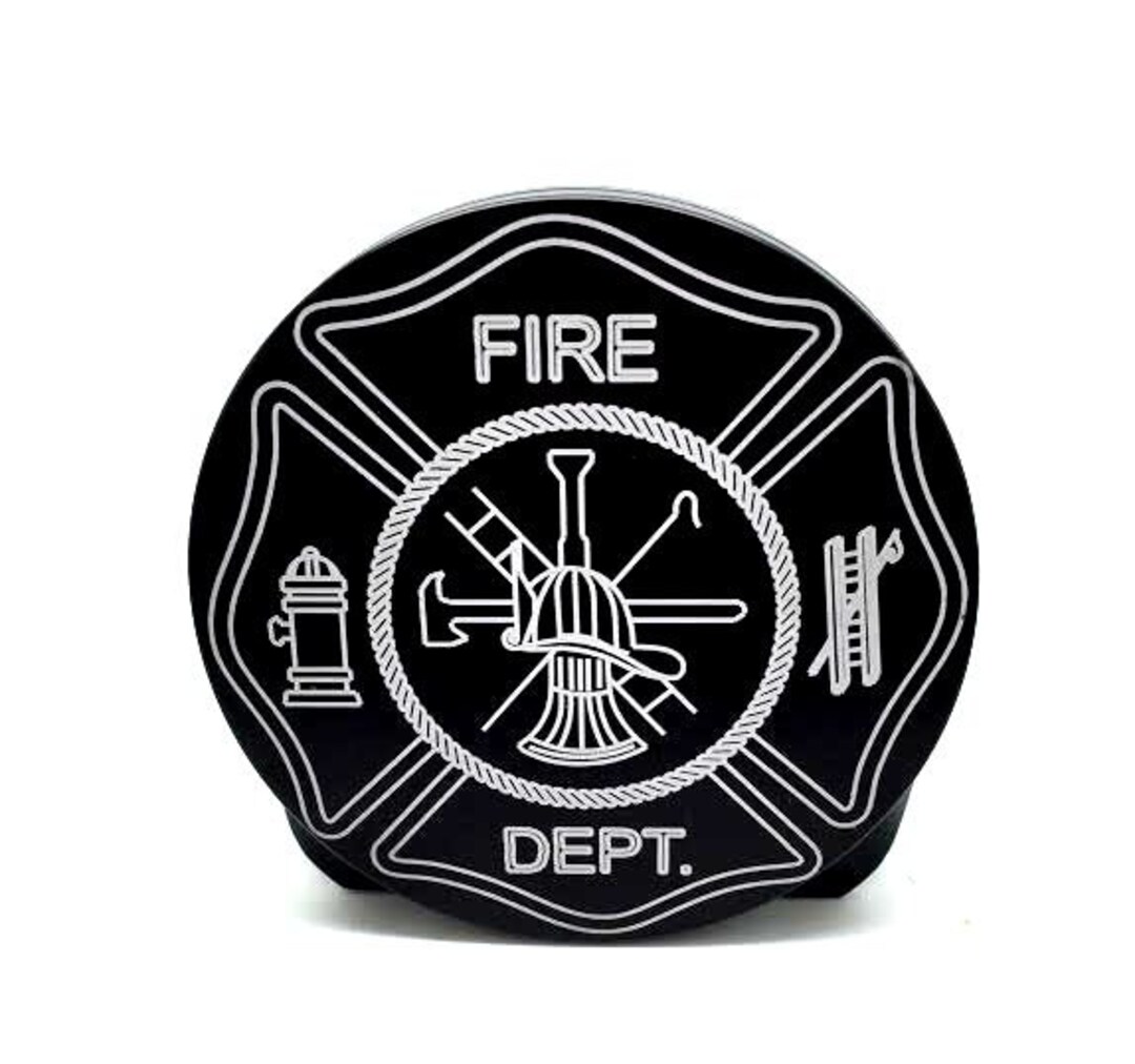 Fire Department Aluminum Trailer Hitch Cover. 4" Round - Etsy