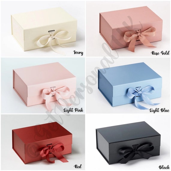 Luxury Magnetic Gift Box with Ribbon Birthday Baby | Etsy