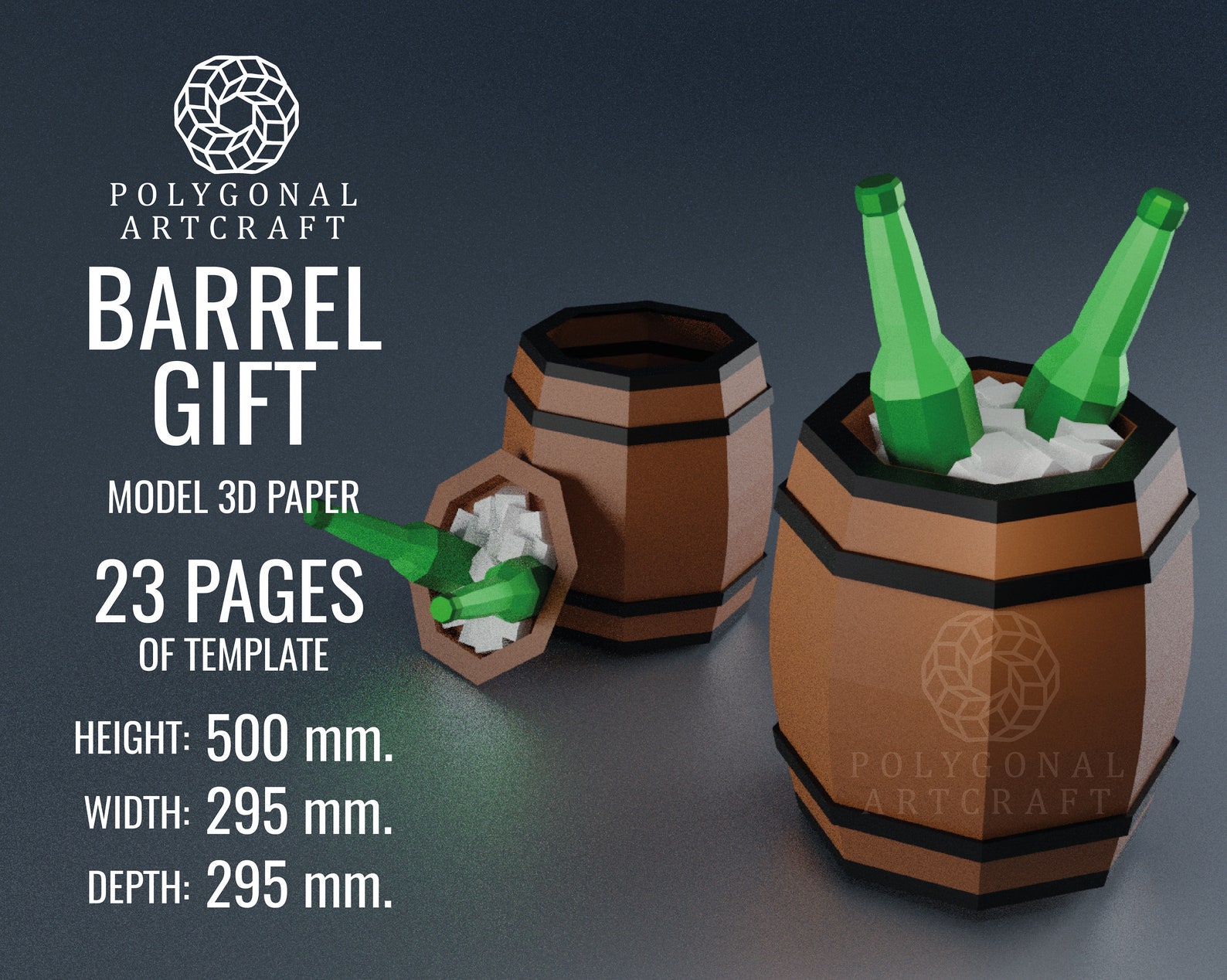 BARREL GIFT Father's Day Papercraft 3d lowpoly PDF - Etsy México