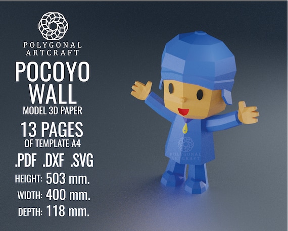 POCOYO Wall Papercraft 3d Lowpoly Pdf DXF SVG Template Cut - Etsy Finland