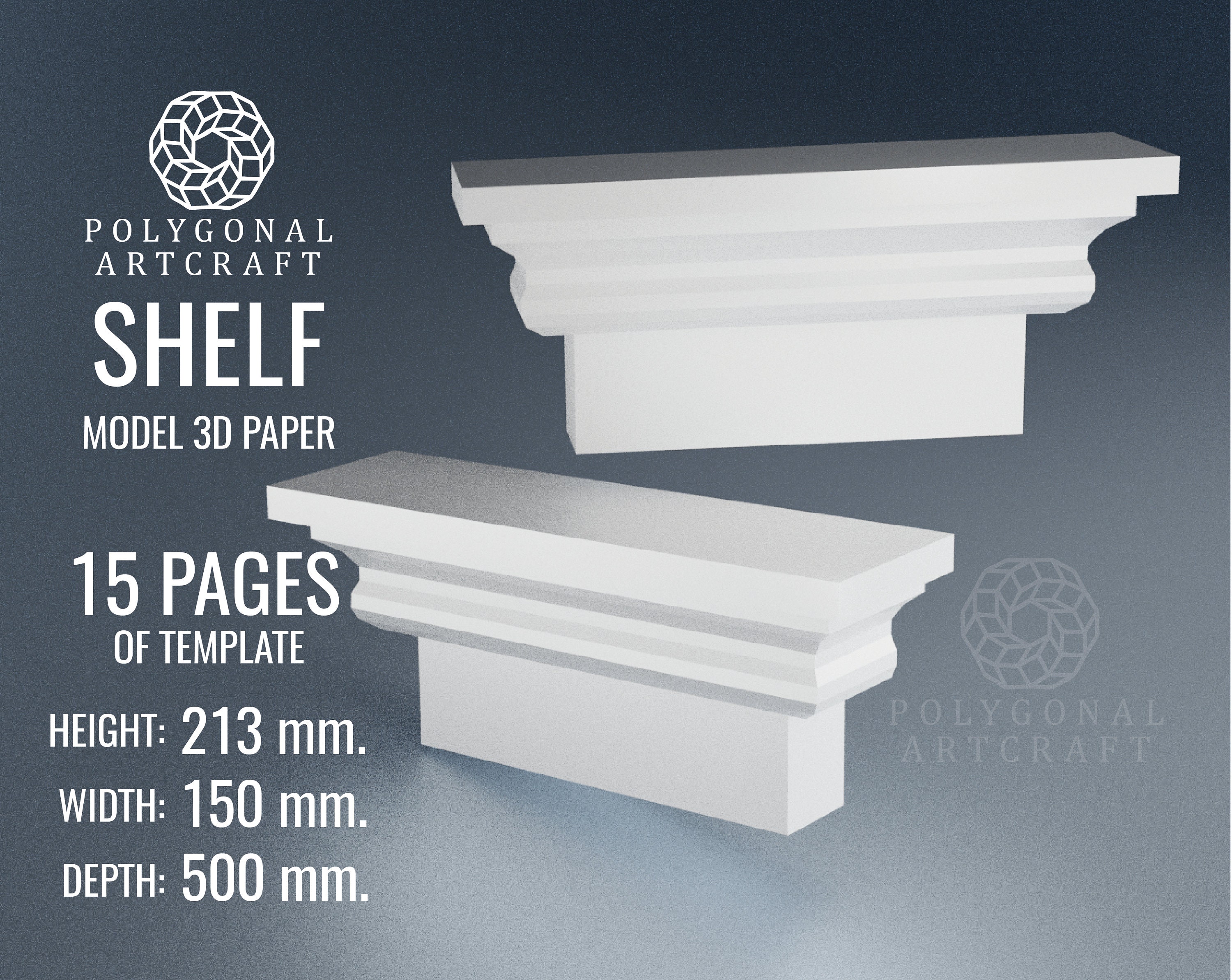 Shelf 2 Wall Papercraft 3d Lowpoly PDF Template - Etsy Australia