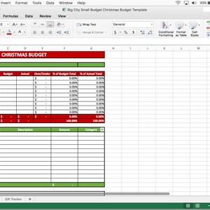 Christmas Budget Template | Spending Tracker | Gift Tracker | Microsoft ...