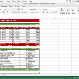 Christmas Budget Template | Spending Tracker | Gift Tracker | Microsoft ...
