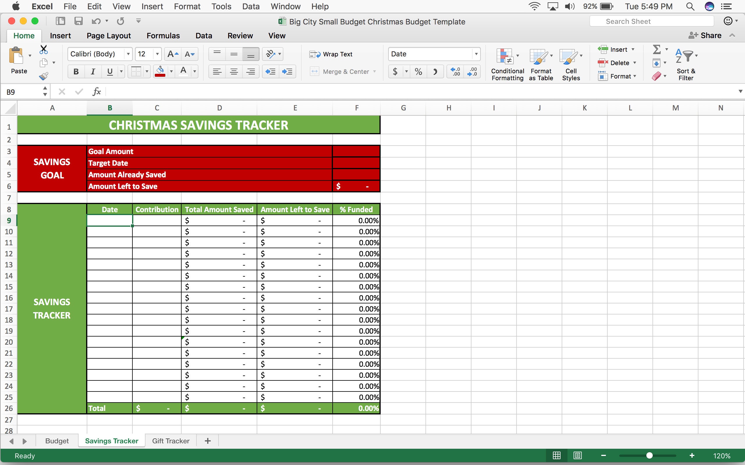 Christmas Budget Template | Spending Tracker | Gift Tracker | Microsoft ...