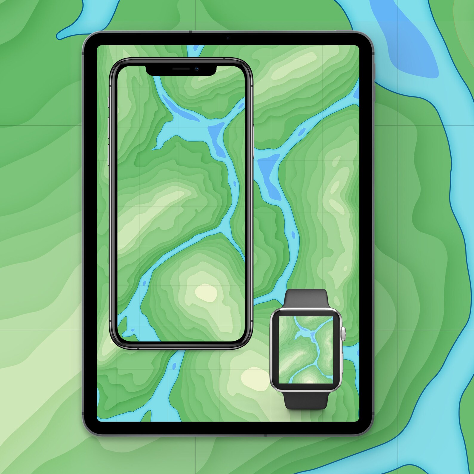 Topo Lock Screen and Background for Iphone 11 Pro Max X XS XS - Etsy