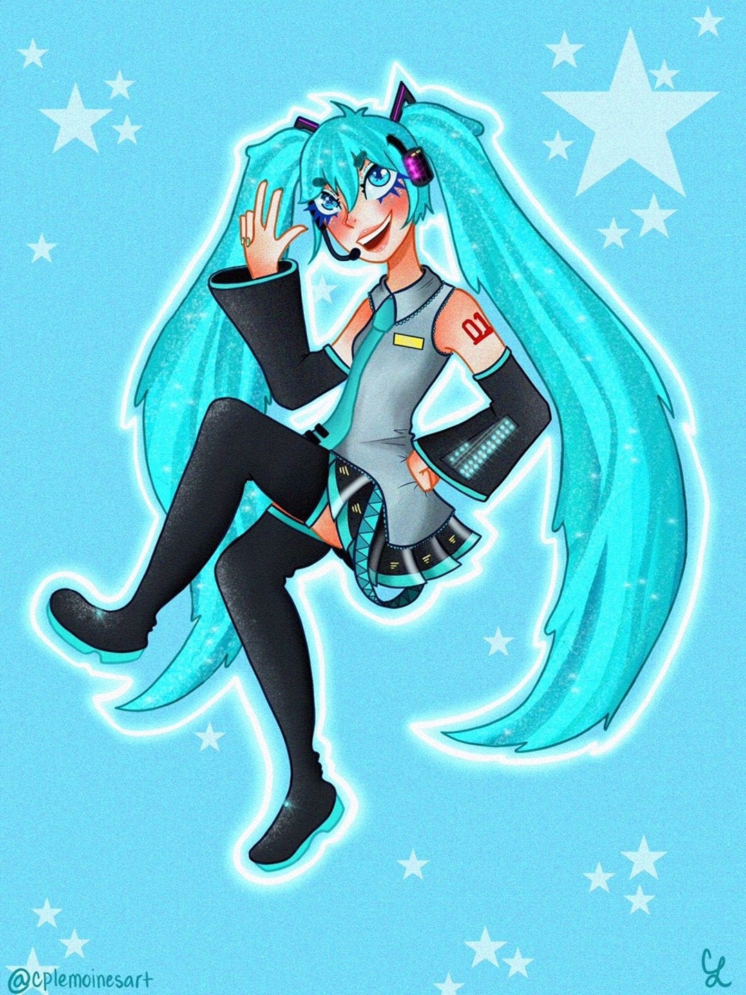 Hatsune Miku Art Print - Etsy