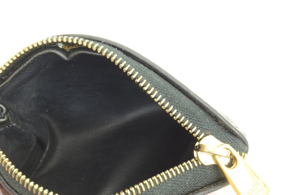 Authentic Celine Monogram Logo Coin Case Brown Leather GP - Etsy