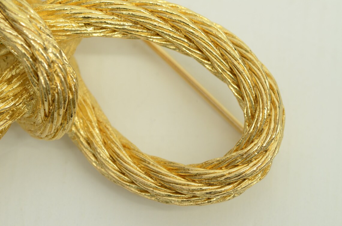 Authentic Christian Dior Pin Gold GP Ribbon Brooch Signature - Etsy