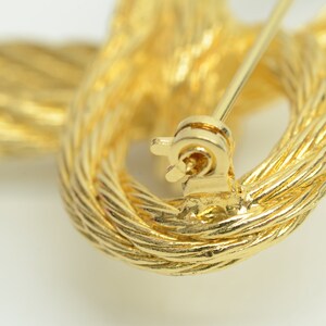 Authentic Christian Dior Pin Gold GP Ribbon Brooch Signature Clip Rope ...