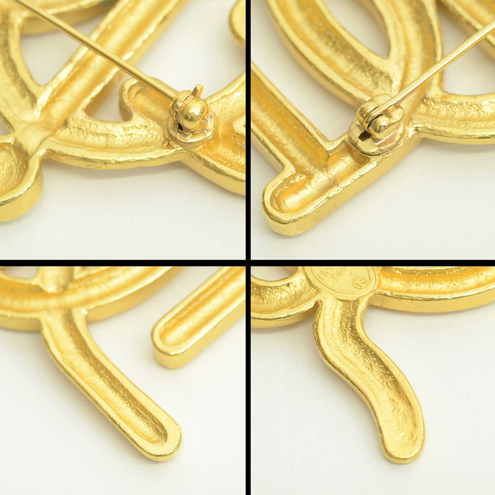 Authentic Christian Dior Brooch GP Crystal Insignia Signature | Etsy