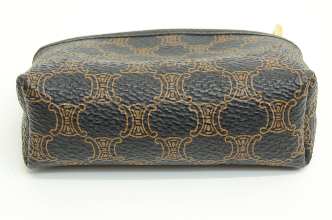 Authentic Celine Monogram Logo Coin Case Brown Leather GP | Etsy