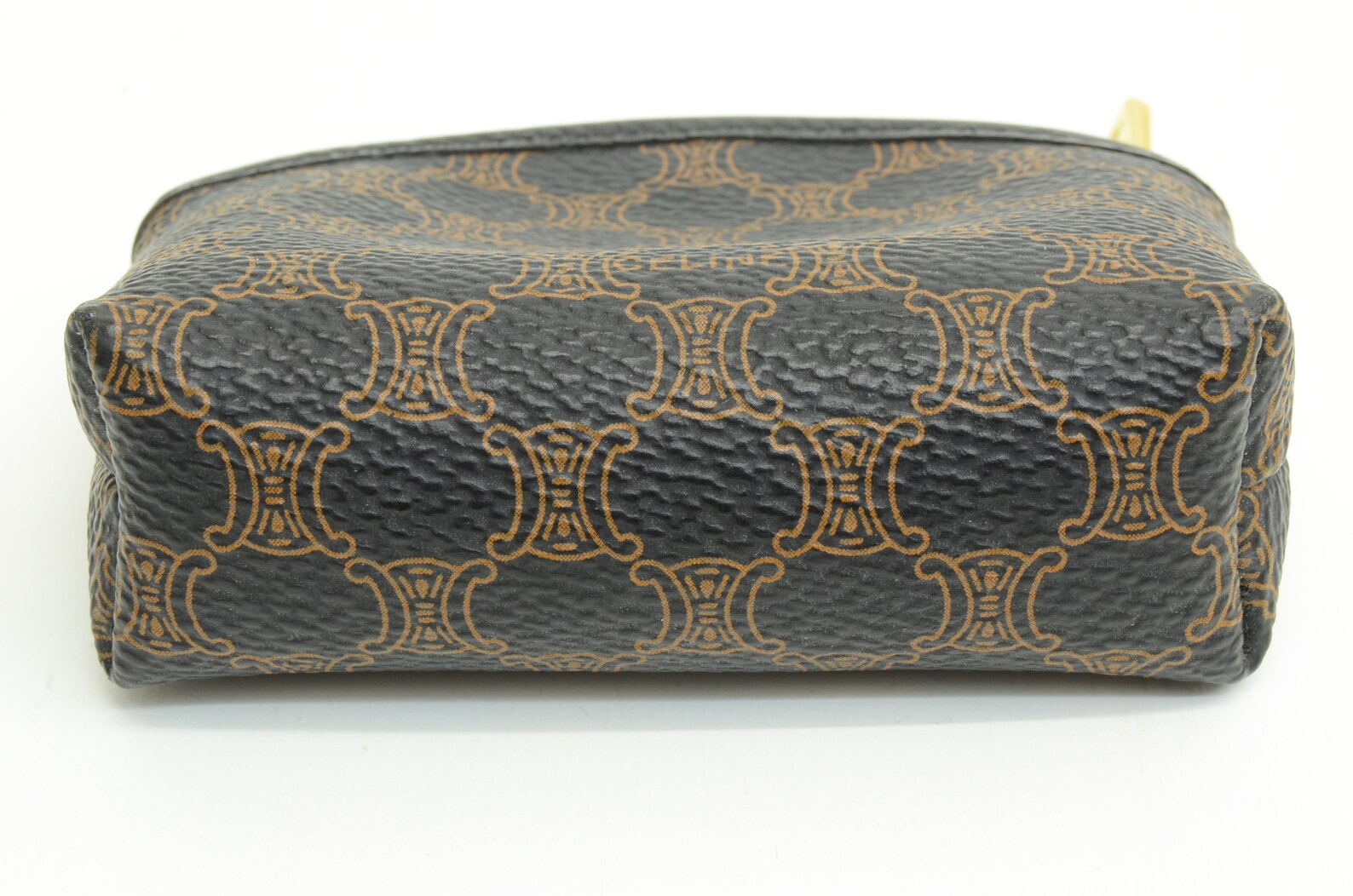 Authentic Celine Monogram Logo Coin Case Brown Leather GP | Etsy