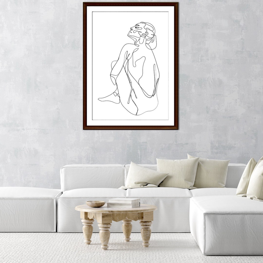 Woman Line Art Print, Female Figure Line Art, Minimalist Woman Art ...