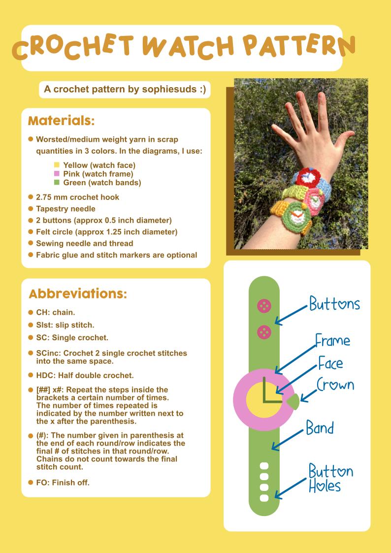 Wrist Watch Bracelet Crochet Pattern | English PDF Digital File ...