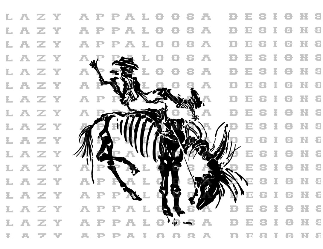 Cowboy and Bucking Bronc Skeleton - Etsy