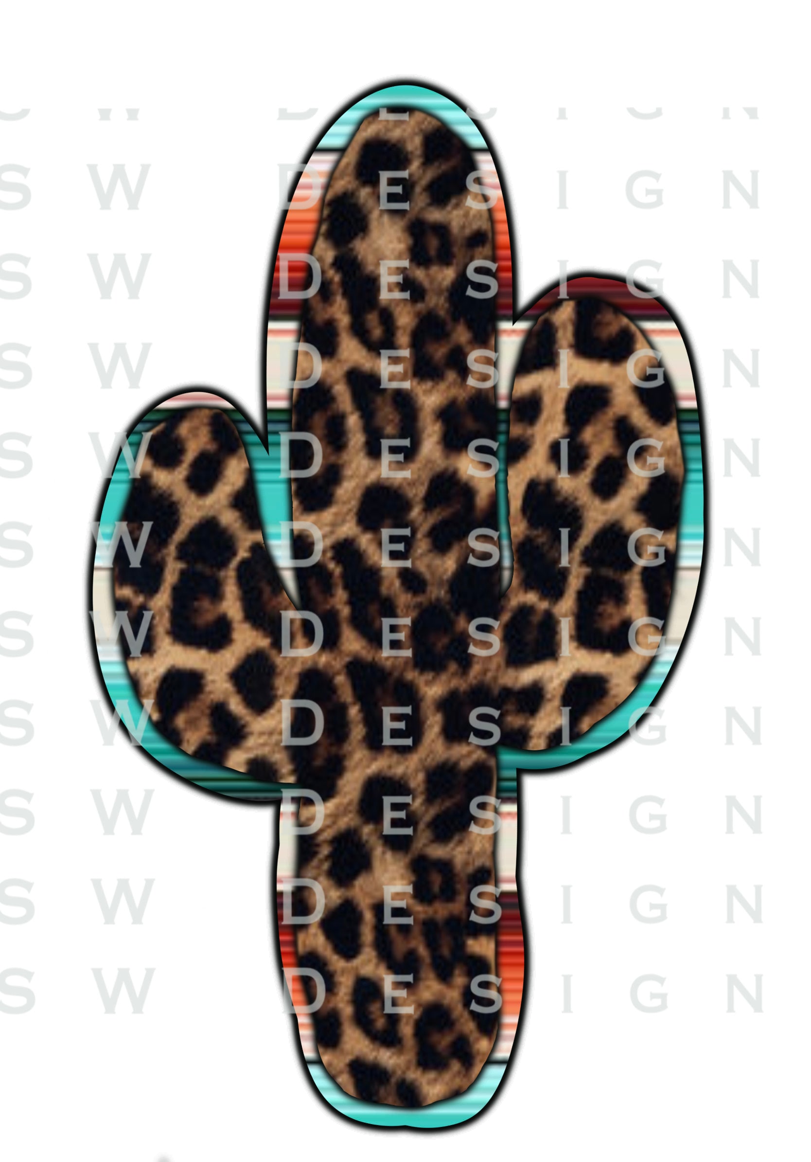 Serape Leopard Cactus PNG - Etsy