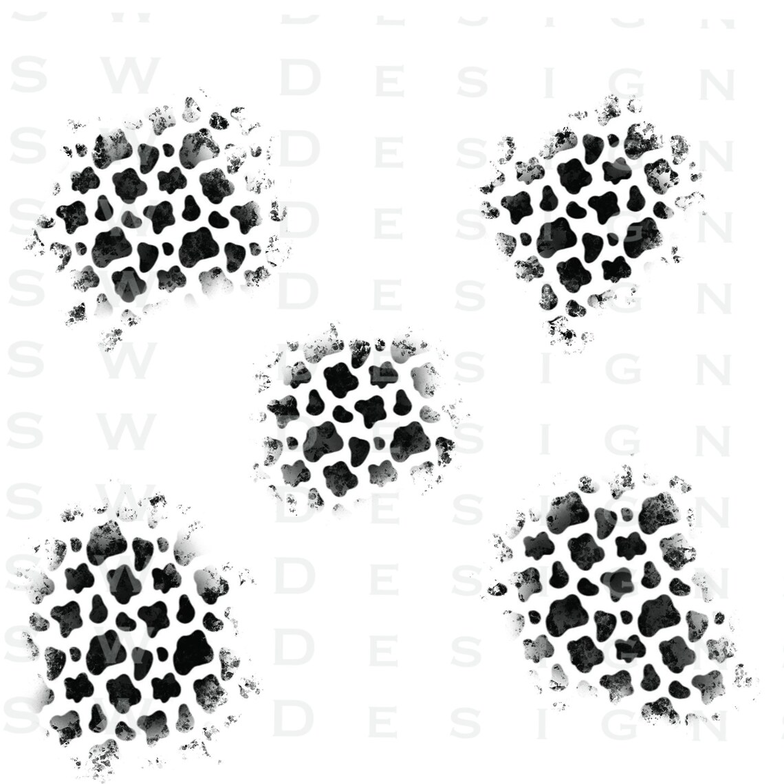 Distressed Patches Cowprint PNG - Etsy