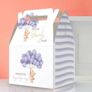 Bearly Wait Baby Shower Thank You Boxes | 5 Color Options Available ...