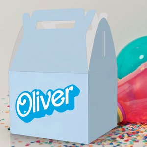 Personalized Pink Doll Theme Party Favor Boxes |pink Theme | Blue Theme ...