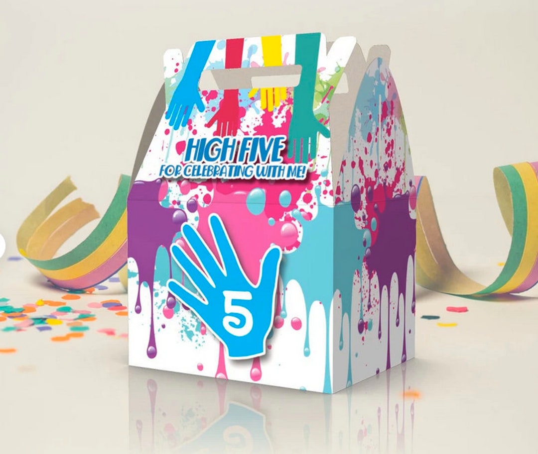 High Five Bithday Party Favor Box | Blue or Pink Color Options - Etsy